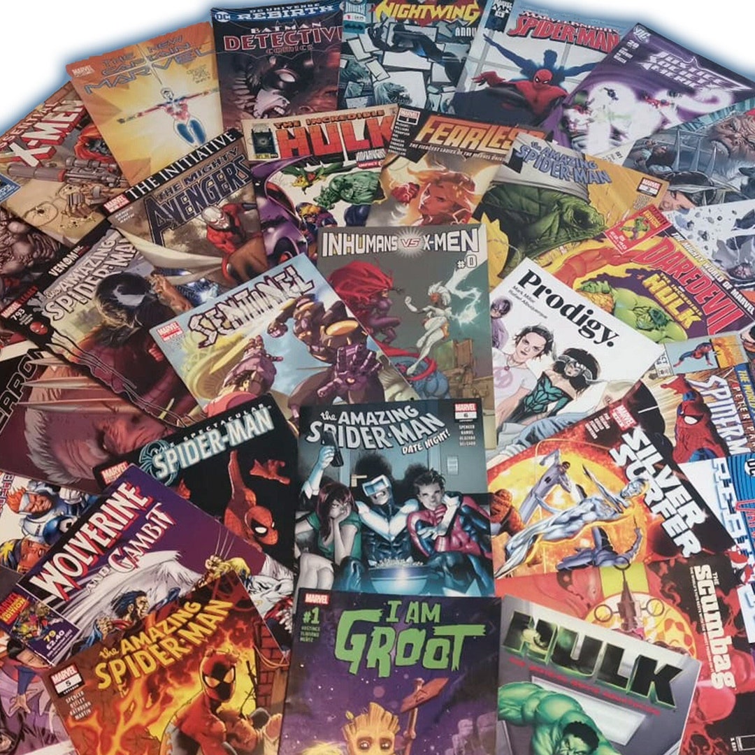 Comic Book Collection Gift Pack, 10 Comics, Comic Mystery Box, Marvel ...