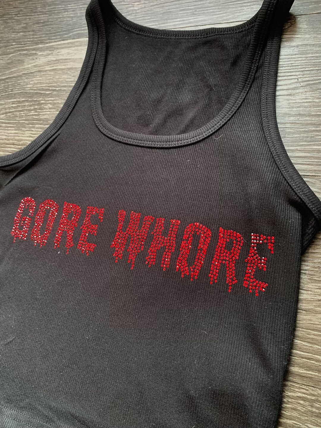 Gore Wh*re Alt Scene Vampire Rhinestone Horror Tank Cami Mall Goth Emo ...