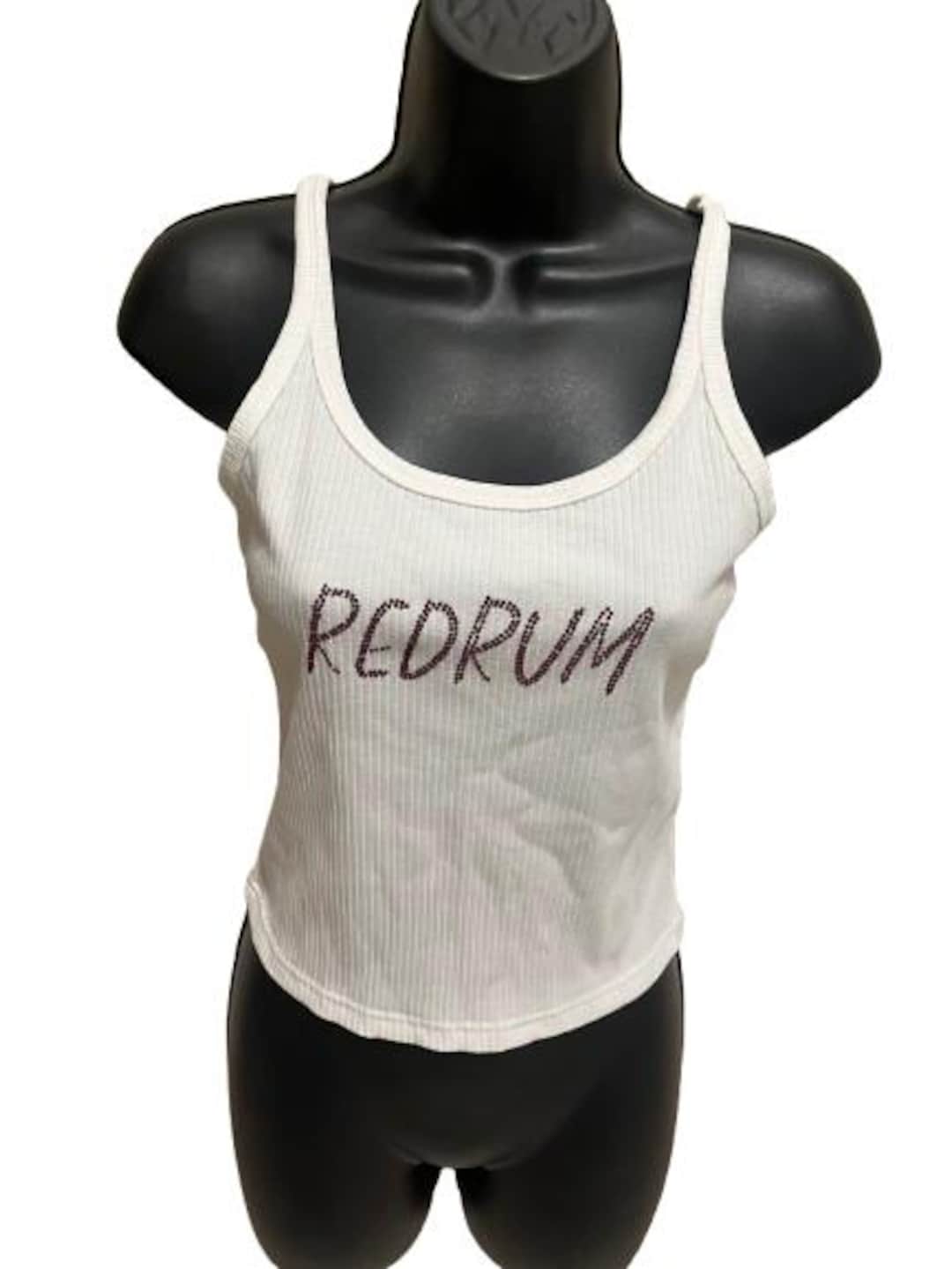 REDRUM Rhinestone Horror Tank Cami Mall Goth Emo Vampire Shirt Alt 90s 2000s Y2k Movie Cinema ...