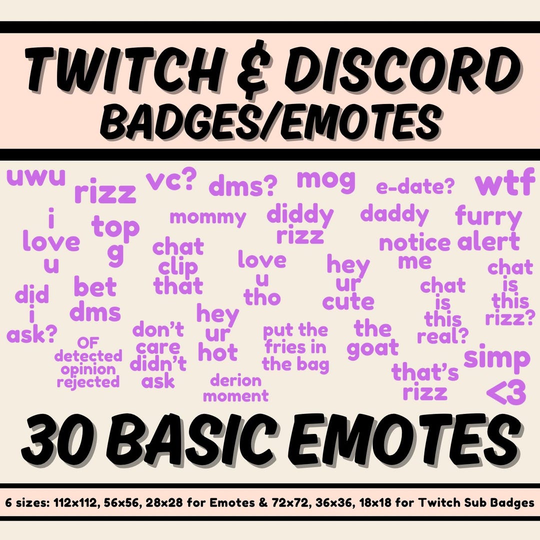 Basic 30-pack Discord/twitch Emotes - Etsy