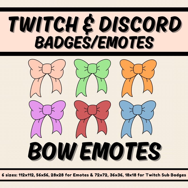 6-pack Bow Emotes for Discord/twitch - Etsy