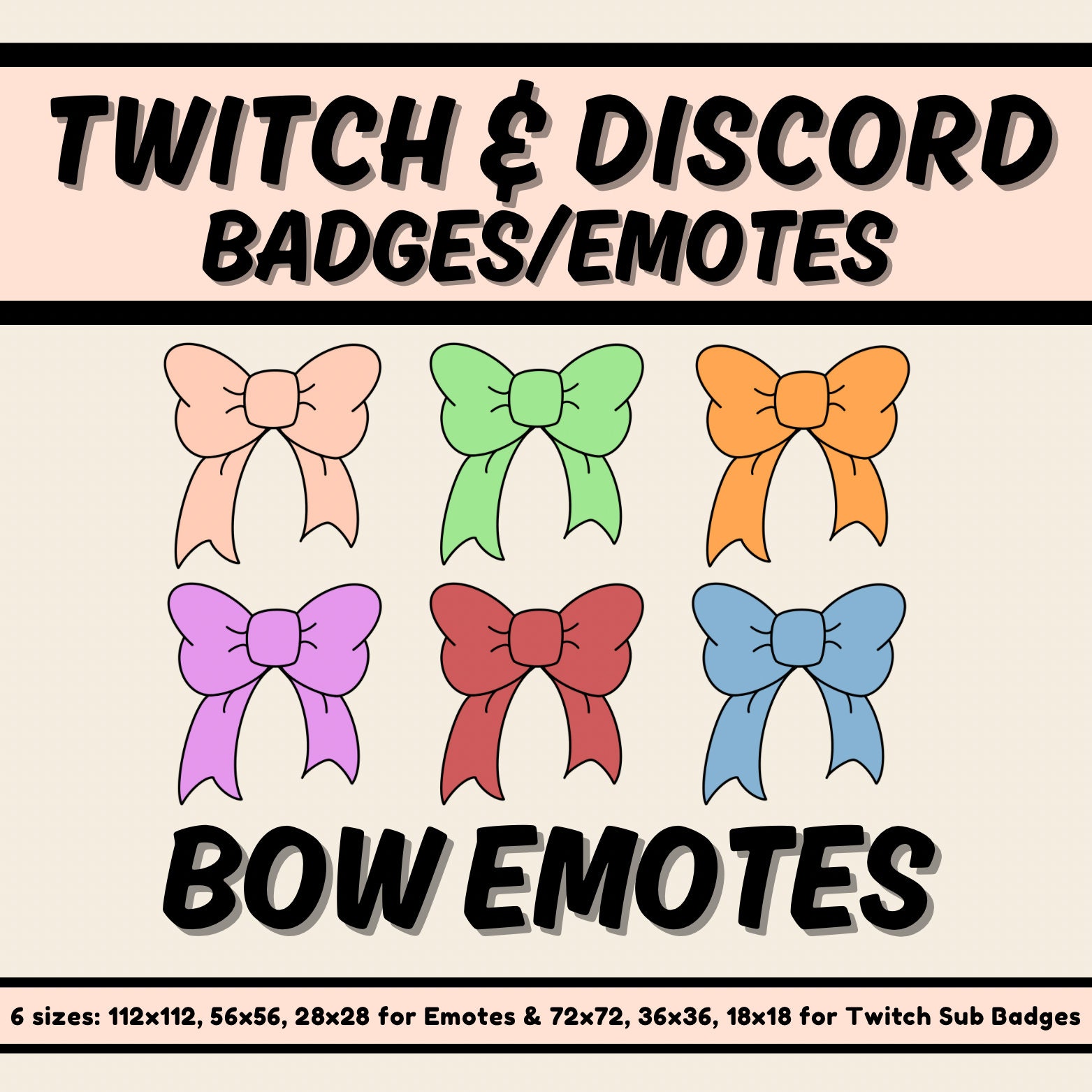 6-pack Bow Emotes for Discord/twitch - Etsy