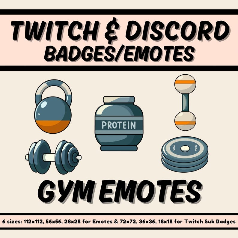 5-pack Gym Discord/twitch Emotes - Etsy