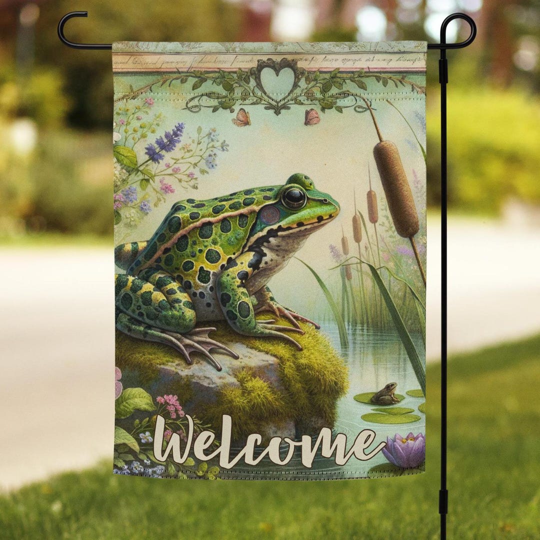 Enchanted Frog Garden Flag - Etsy