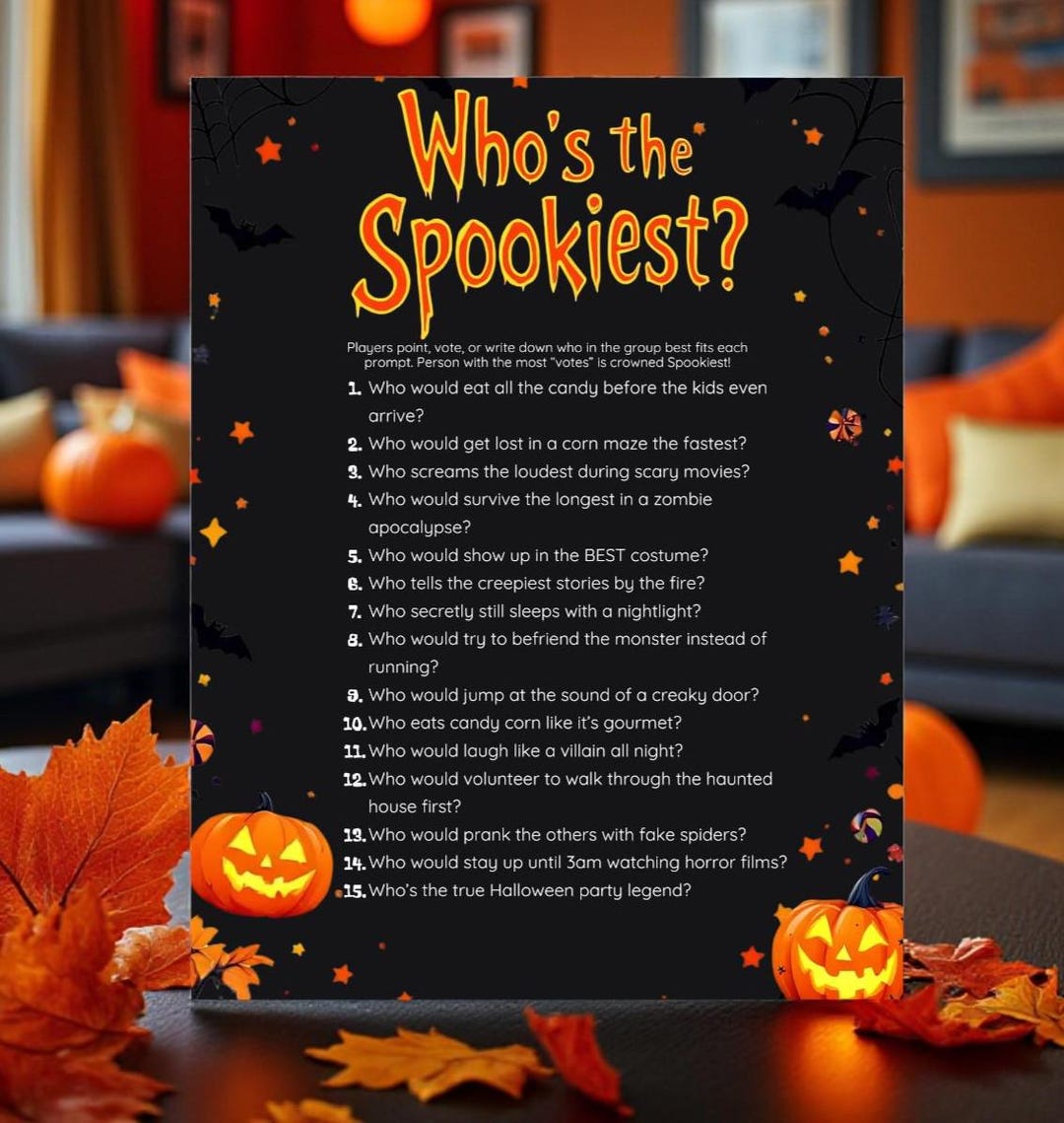 Who's Most Likely to Halloween Game, Printable Party Game for Kids ...