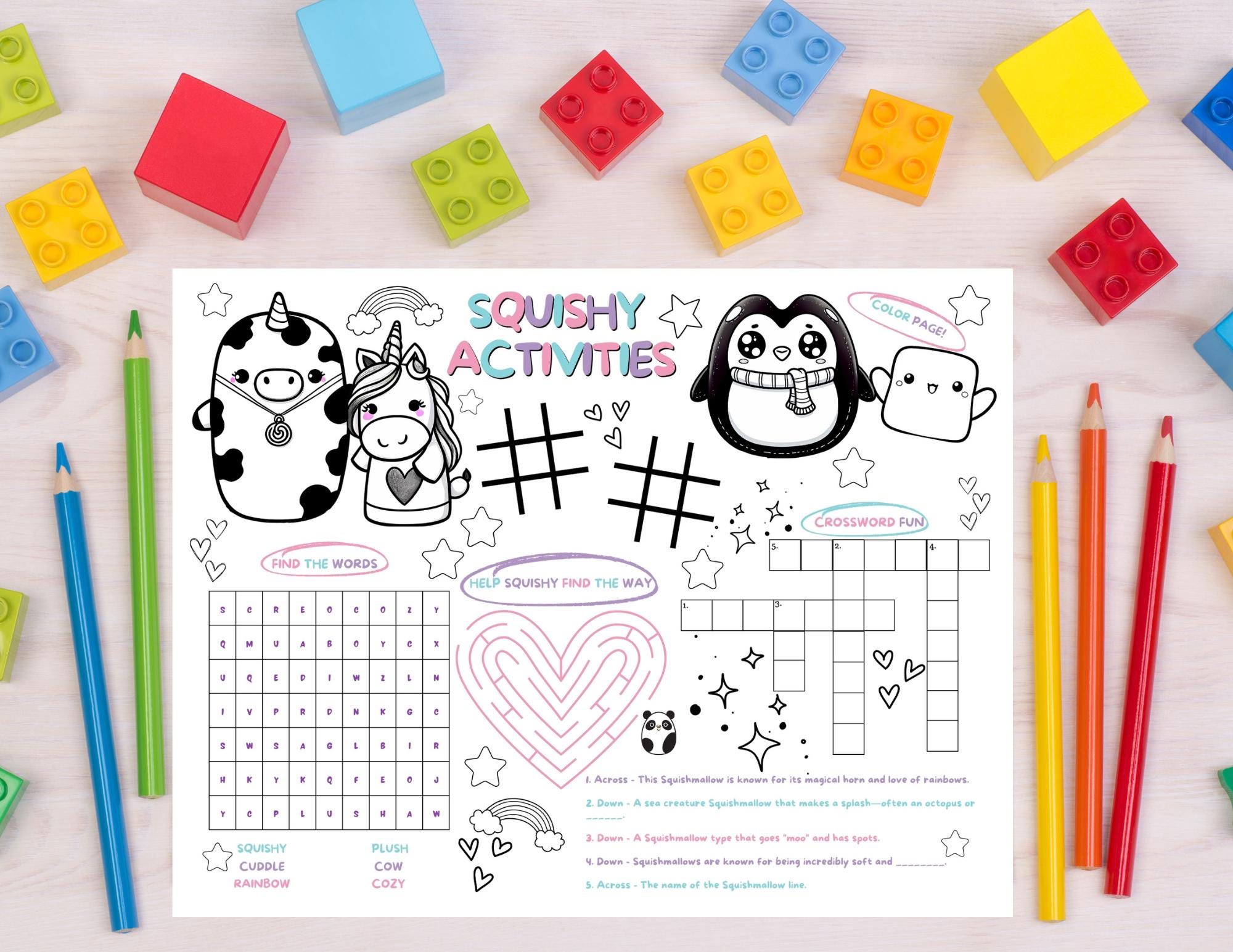 Squish Activity Sheet Printable - Squishy Activities for Kids - Travel ...