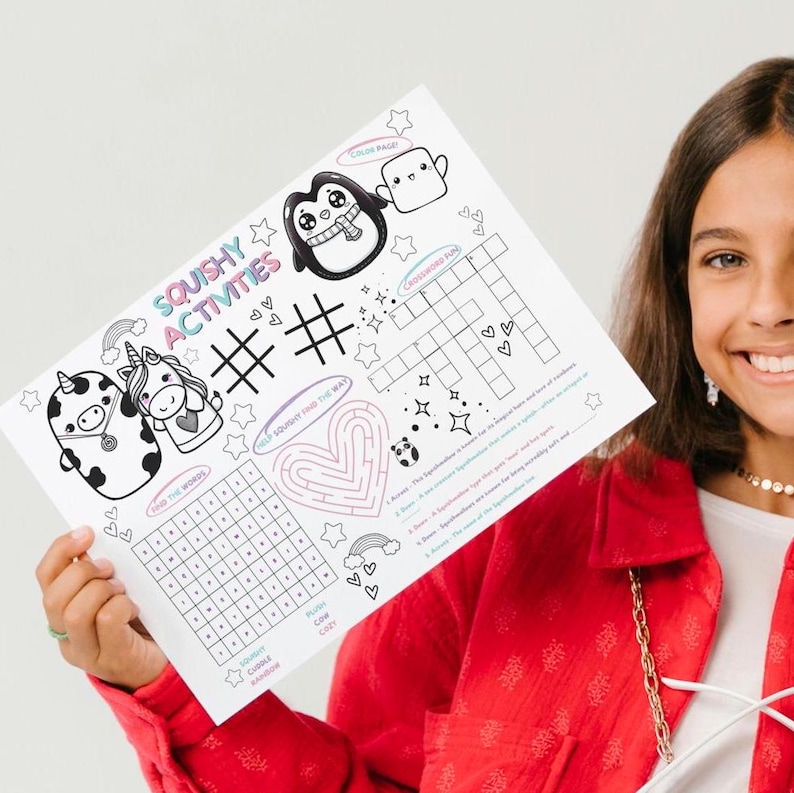 Squish Activity Sheet Printable - Squishy Activities for Kids - Travel ...