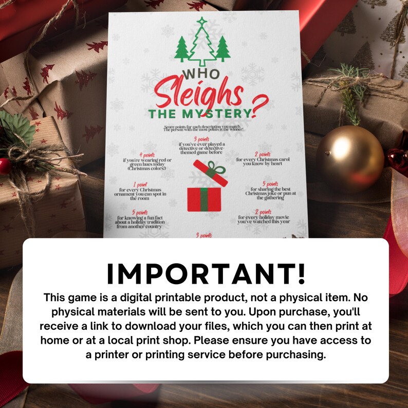 Who Sleighs the Mystery Christmas Murder Mystery Party Game Digital ...