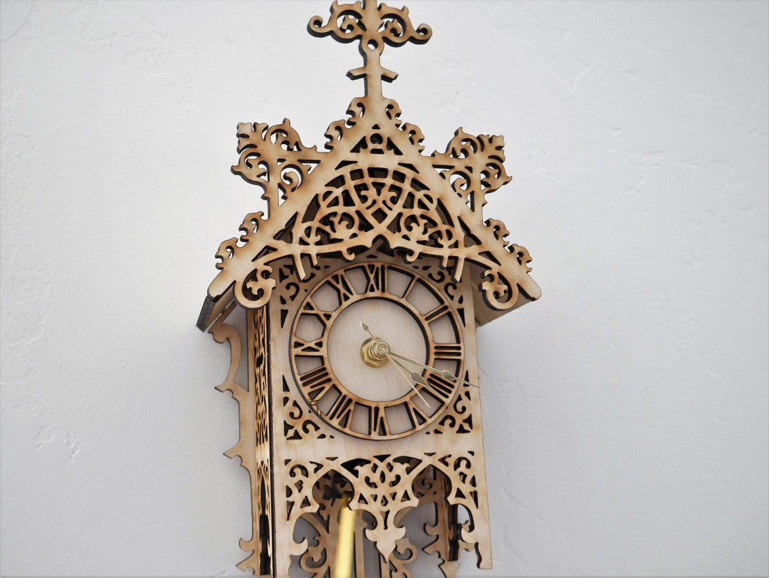 Laser-cut Wood Clock With Pendulum - Etsy