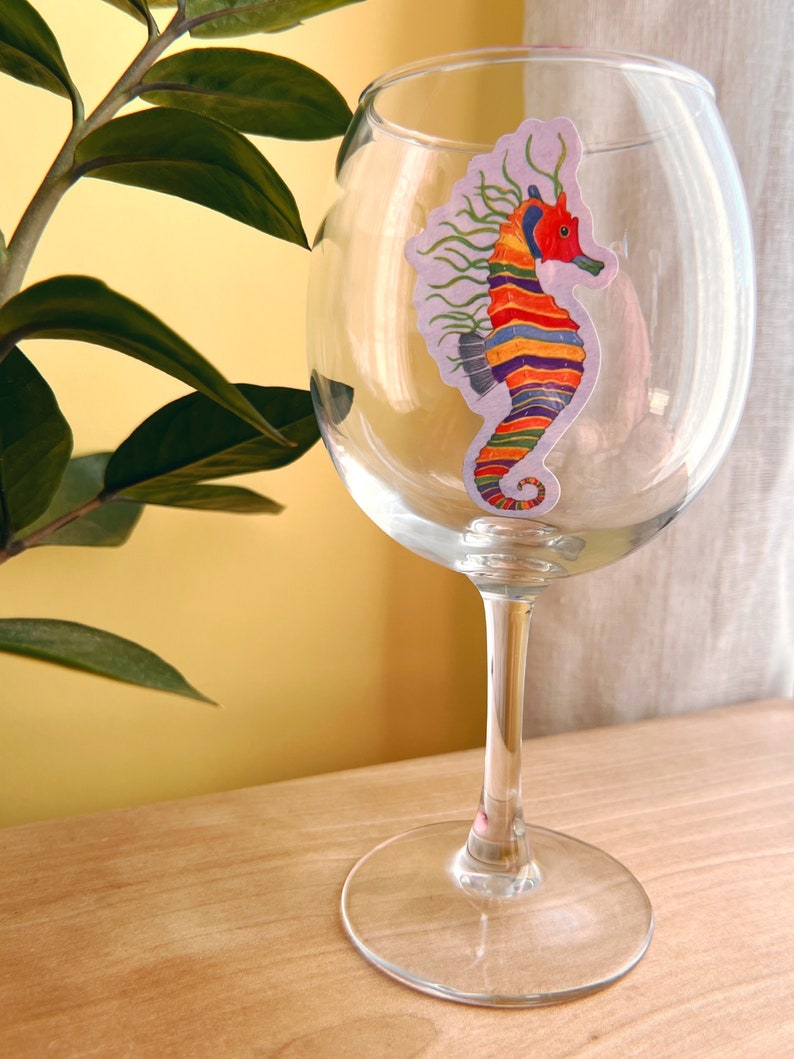 Crayon Ponyfish Seahorse Life Aquatic Matte Sticker - Etsy