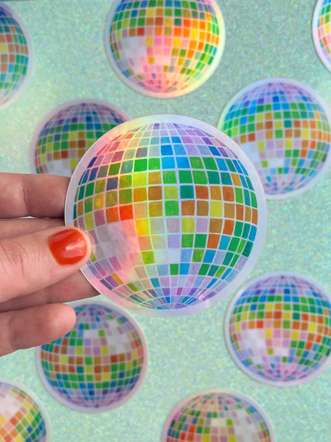 Disco Ball Holographic Sticker - Etsy