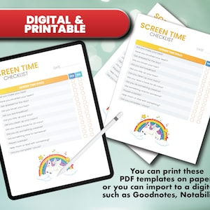 Kids Unicorn Printable Planner Bundle, Kids Reading Checklist, Kids ...