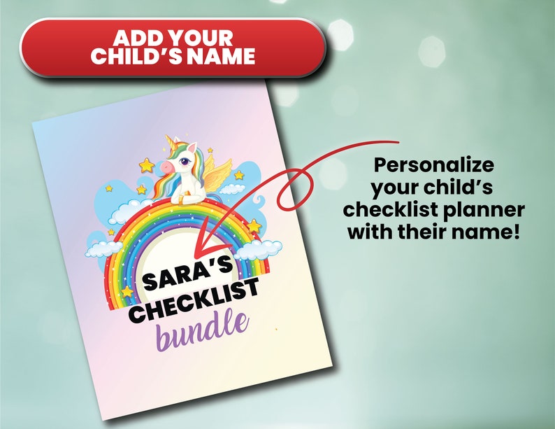 Kids Unicorn Printable Planner Bundle, Kids Reading Checklist, Kids ...