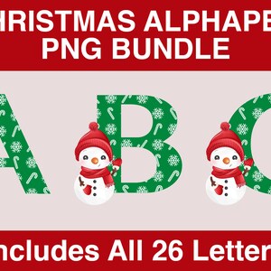 Christmas Alphabet Letters, Christmas Alphabet Bundle,reindeer Png ...