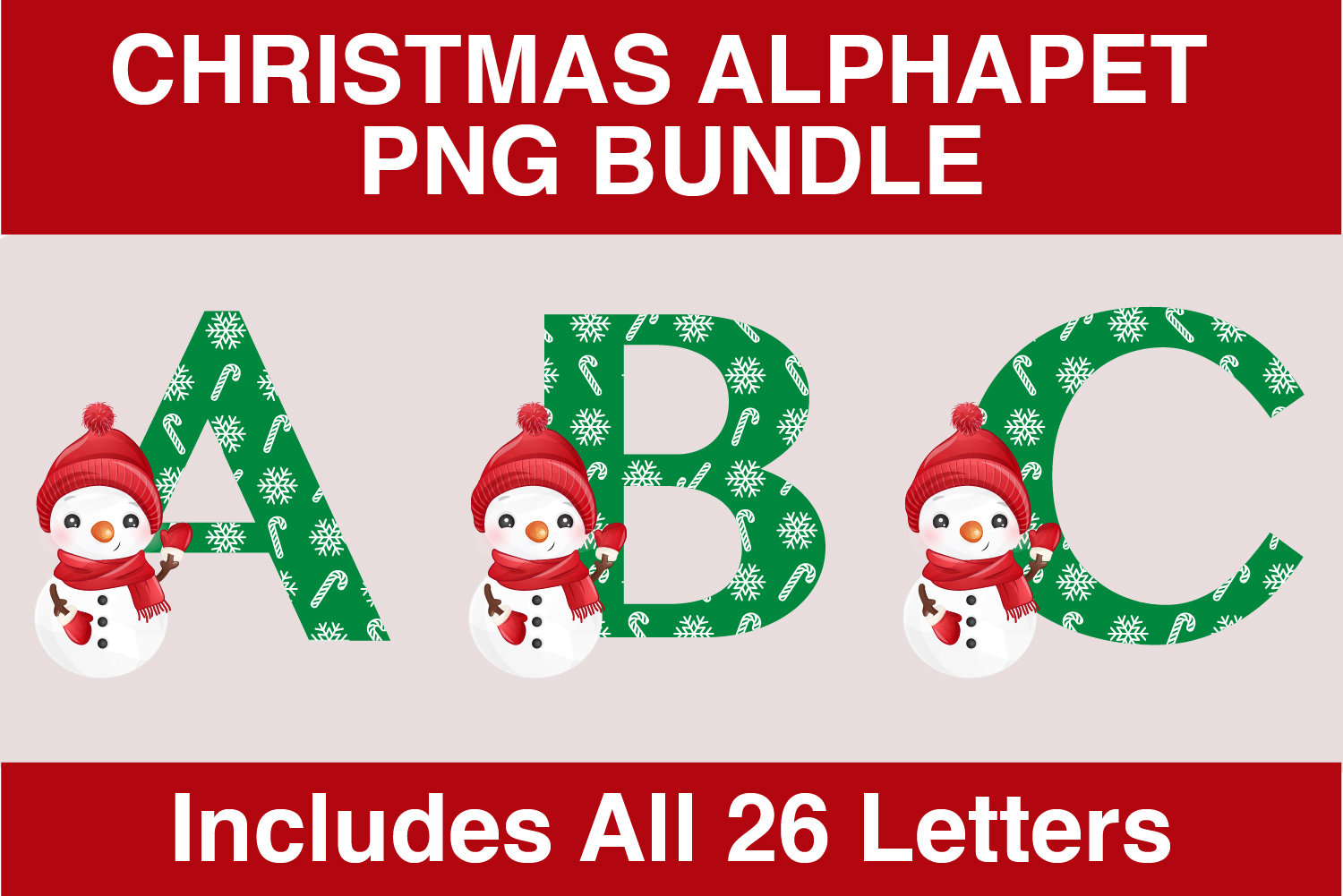 Christmas Alphabet Letters, Christmas Alphabet Bundle,reindeer Png ...