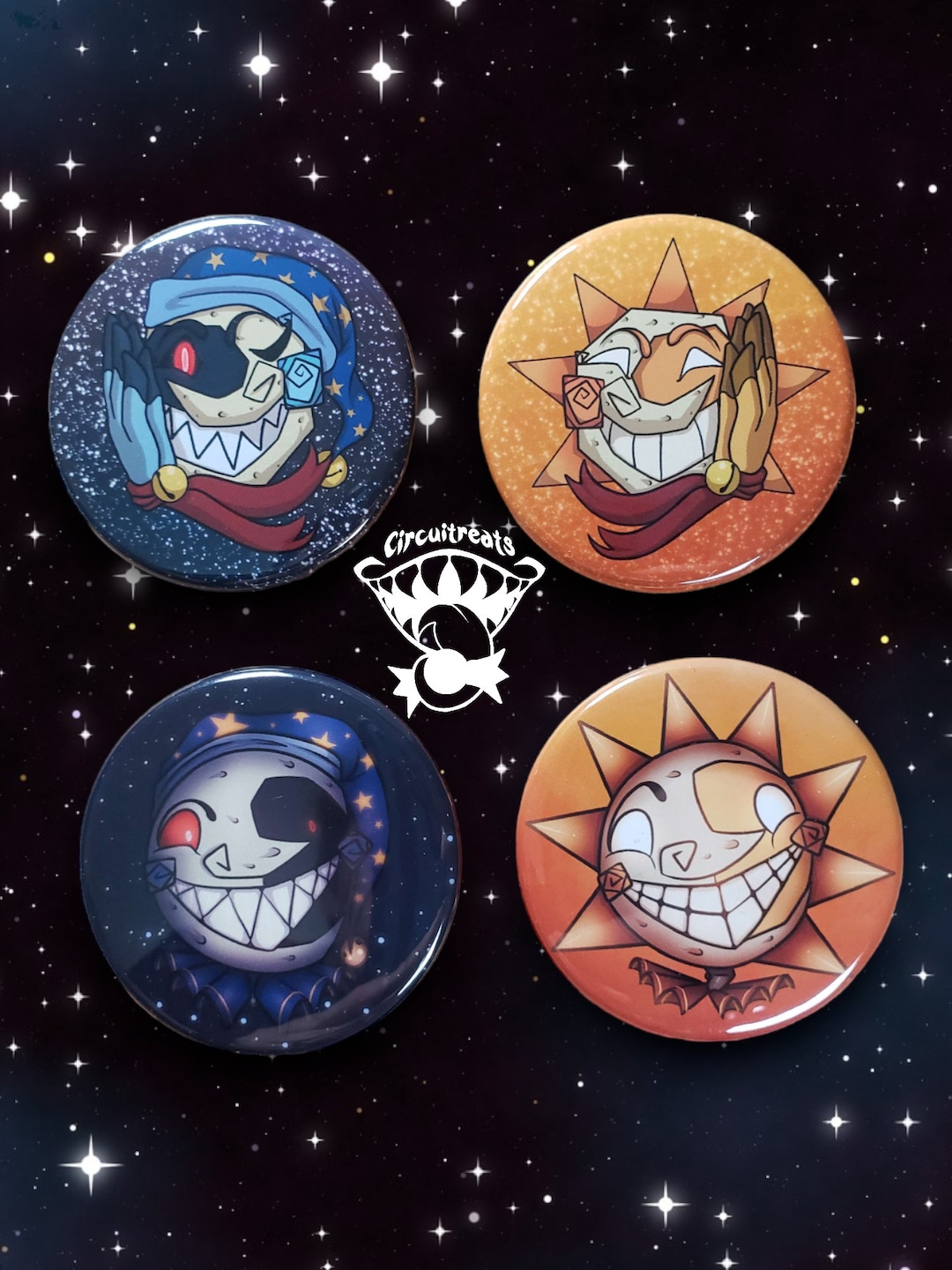 FNAF Sun Moon DCA Daycare Attendant Button Badge Press Pins 1.75 in ...