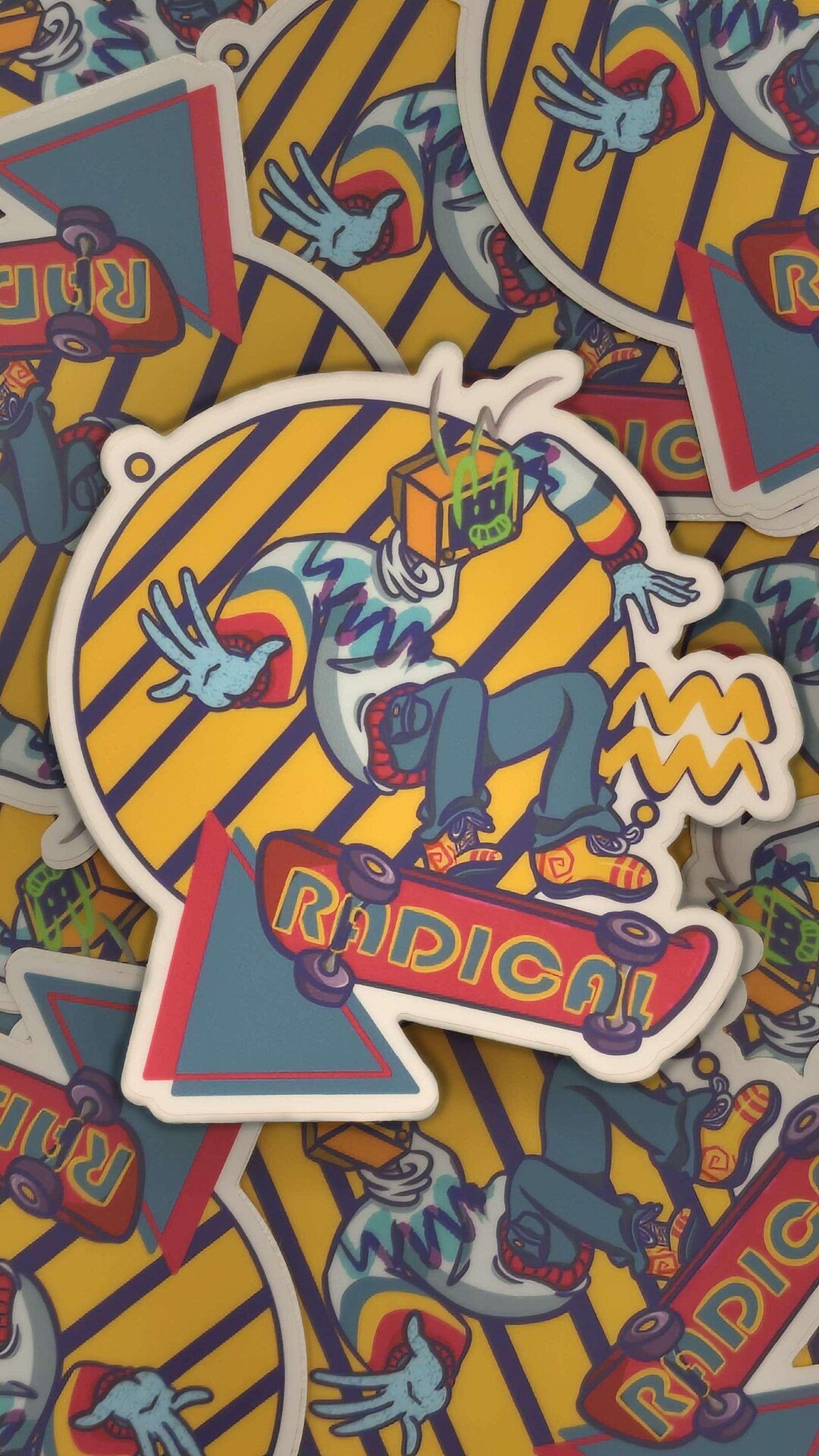 Radical 80's Aesthetic Theme Vaporwave Synthwave Object TV Head 3 ...