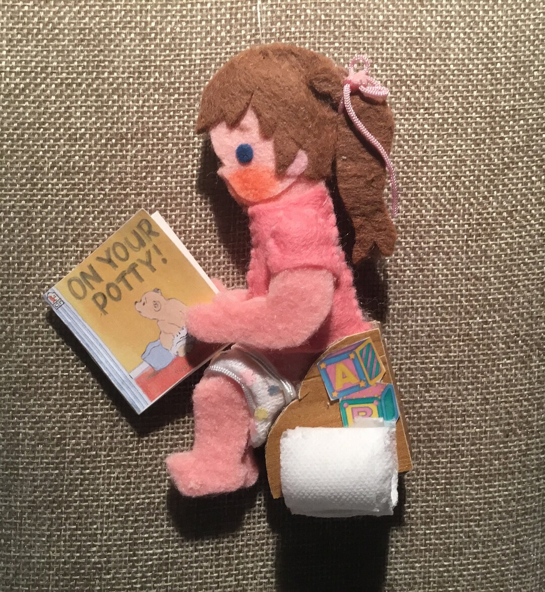 Potty Time is the Theme Ofthis Festive Holiday Ornament Figurine - Etsy