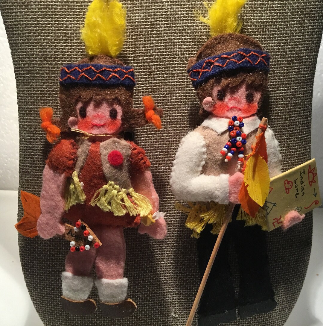 YMCA Indian Prince and Princess Fun Stuffed Felt Holiday Figurine ...