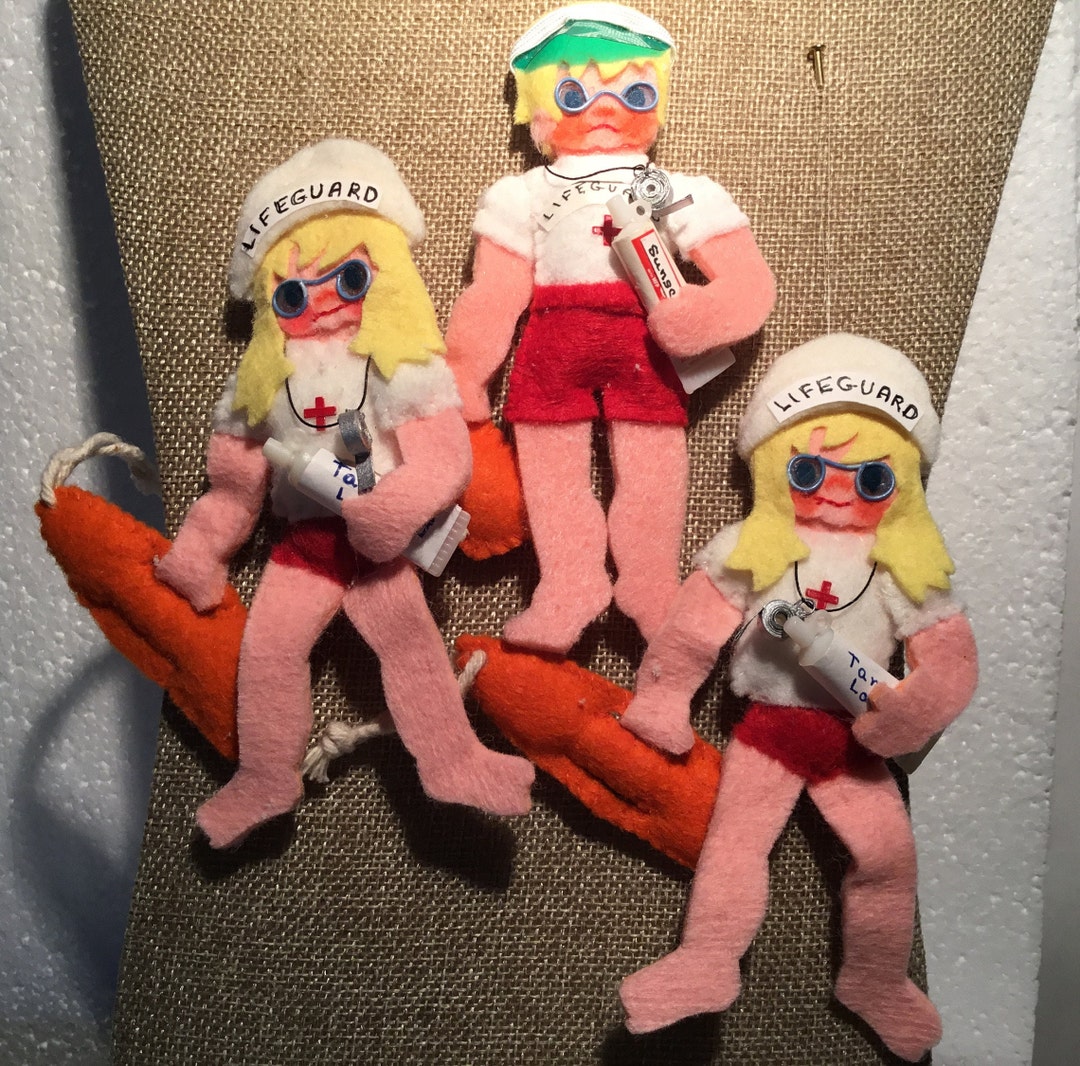 Lifeguad Baywatch Fun Stuffed Felt Holiday Figurine Ornament - Etsy