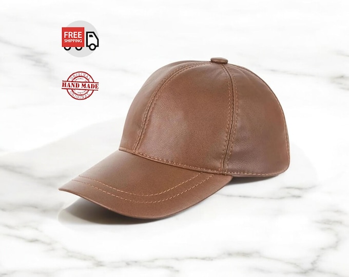 Classic Genuine 100% Lambskin Leather Baseball Cap Hat Sports Wear ...