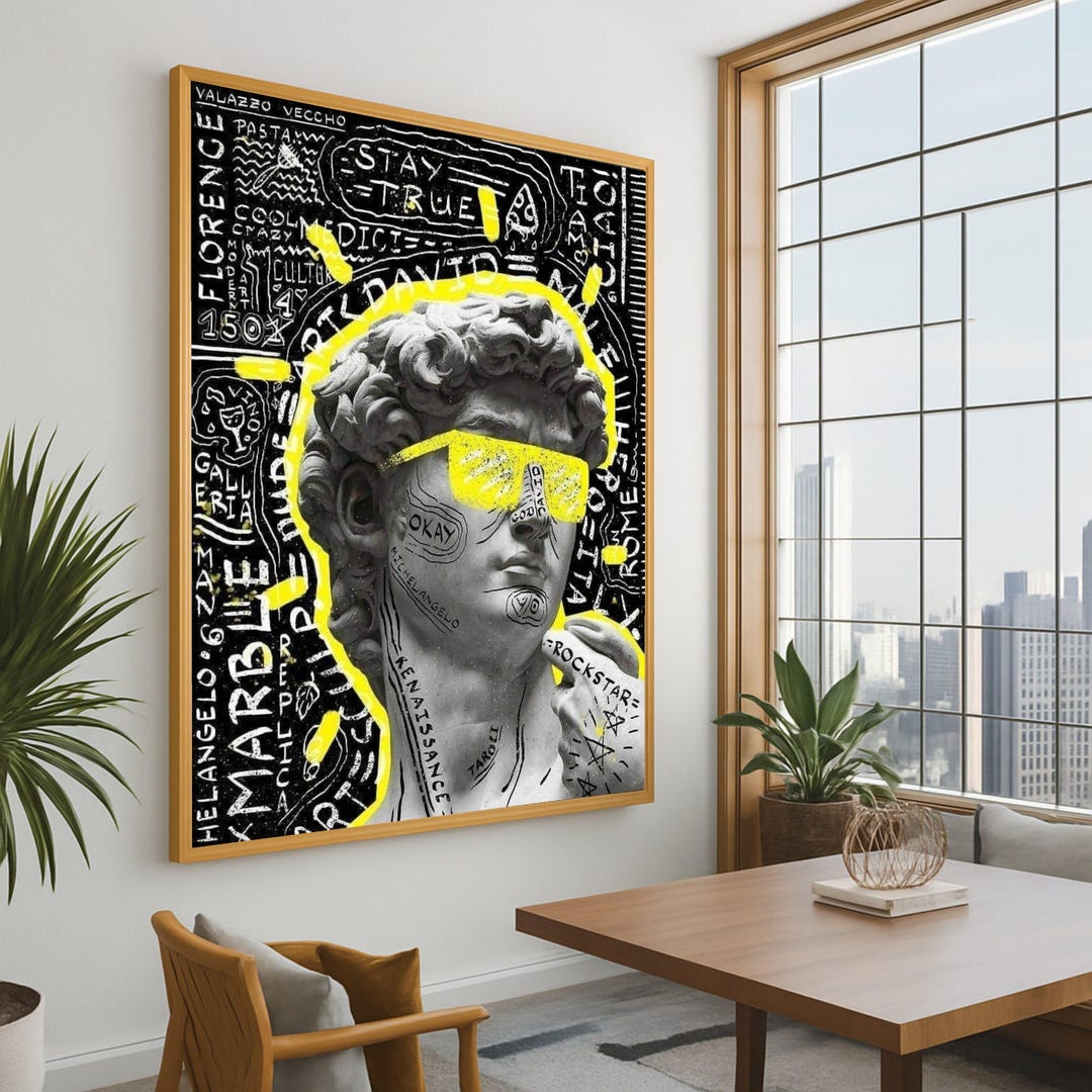 David Graffiti Pop Art Canvas Print – Modern Street Style Wall Decor ...