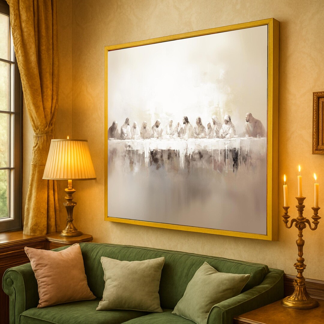 The Last Supper Canvas Wall Art, Inspirational Religious Artwork, Jesus ...