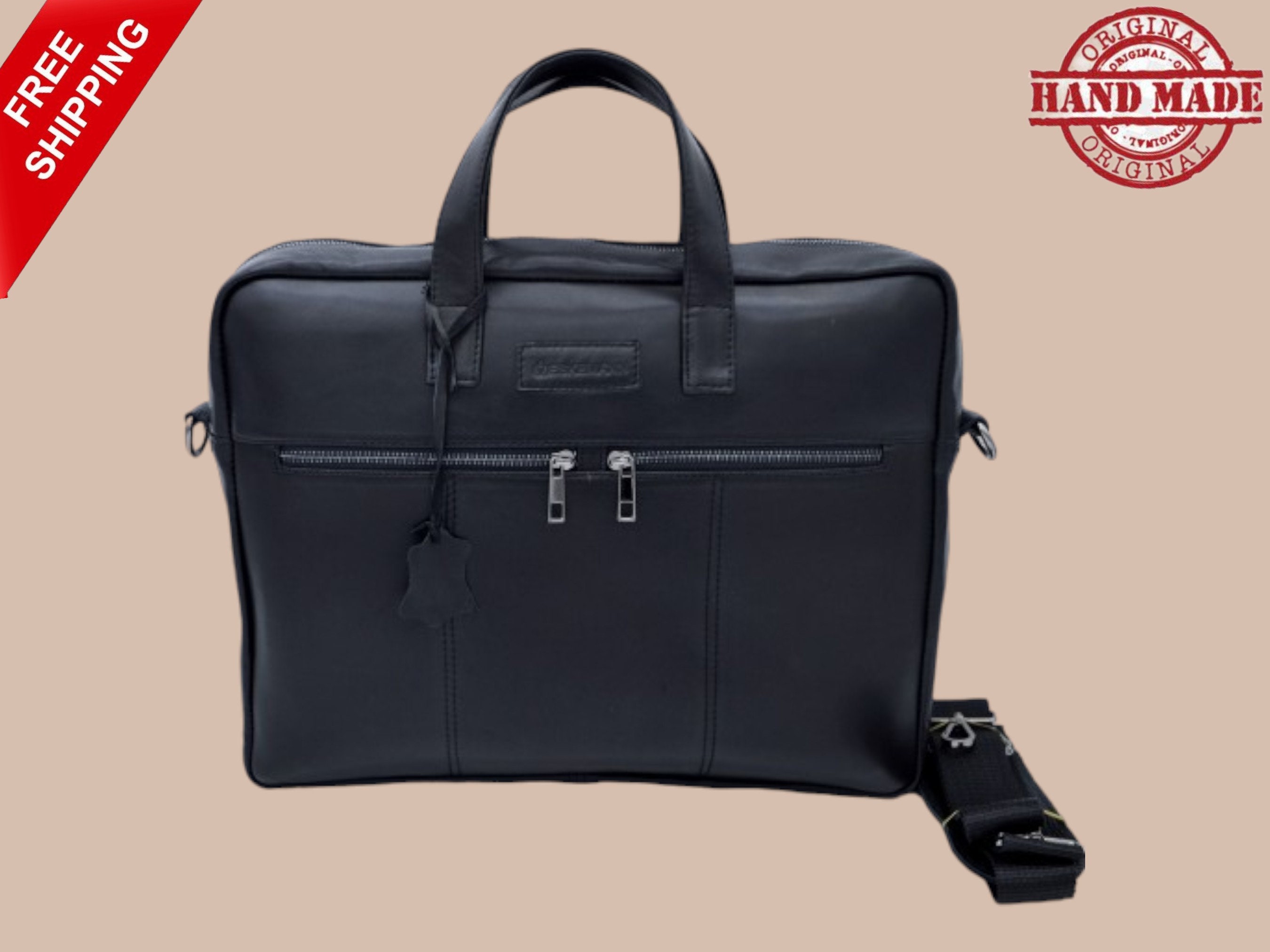 Customizable Men's Leather Briefcase, Sophisticated Business Satchel ...
