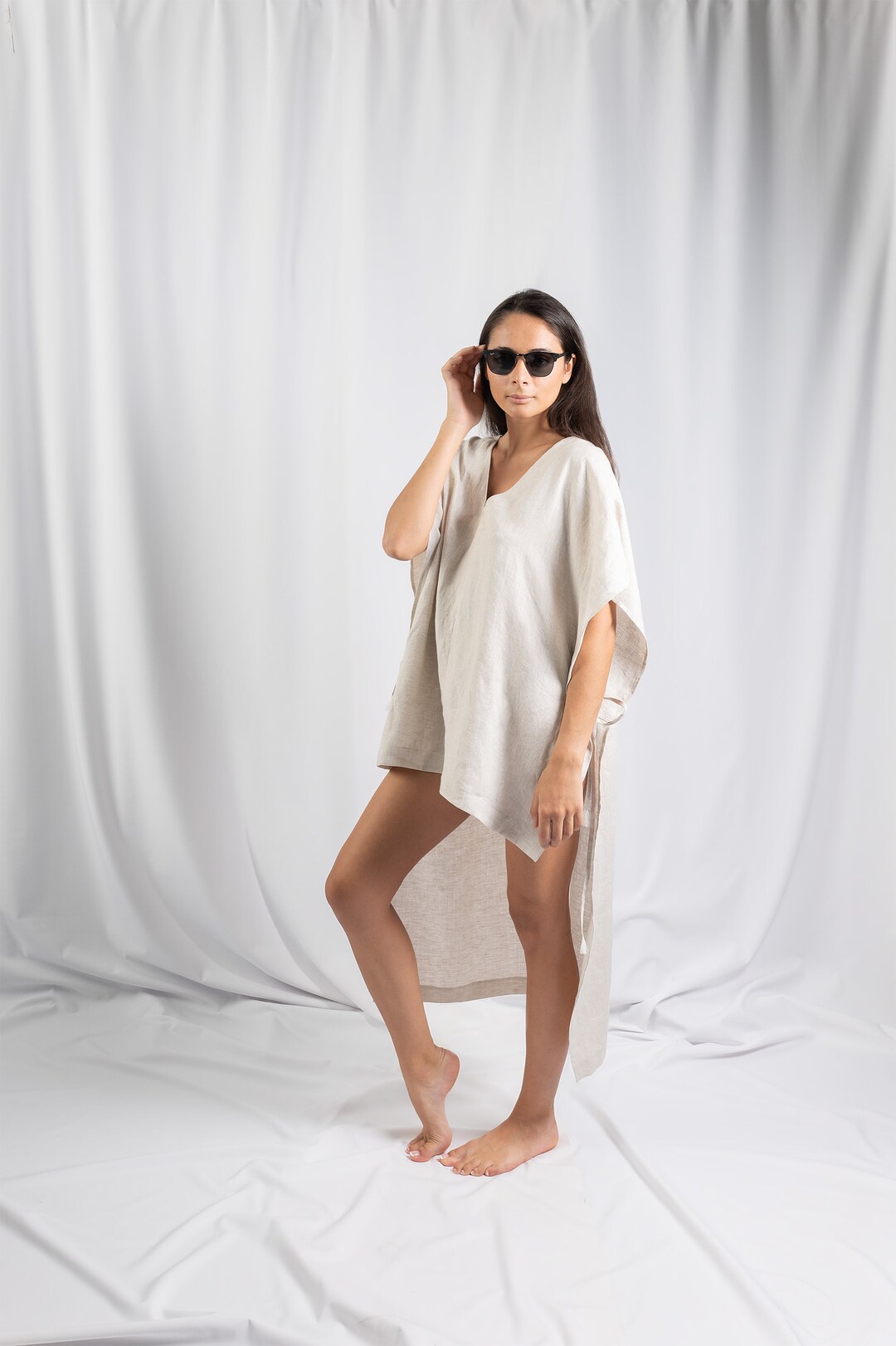 100% Lightweight Linen Top With Side Ties - Etsy