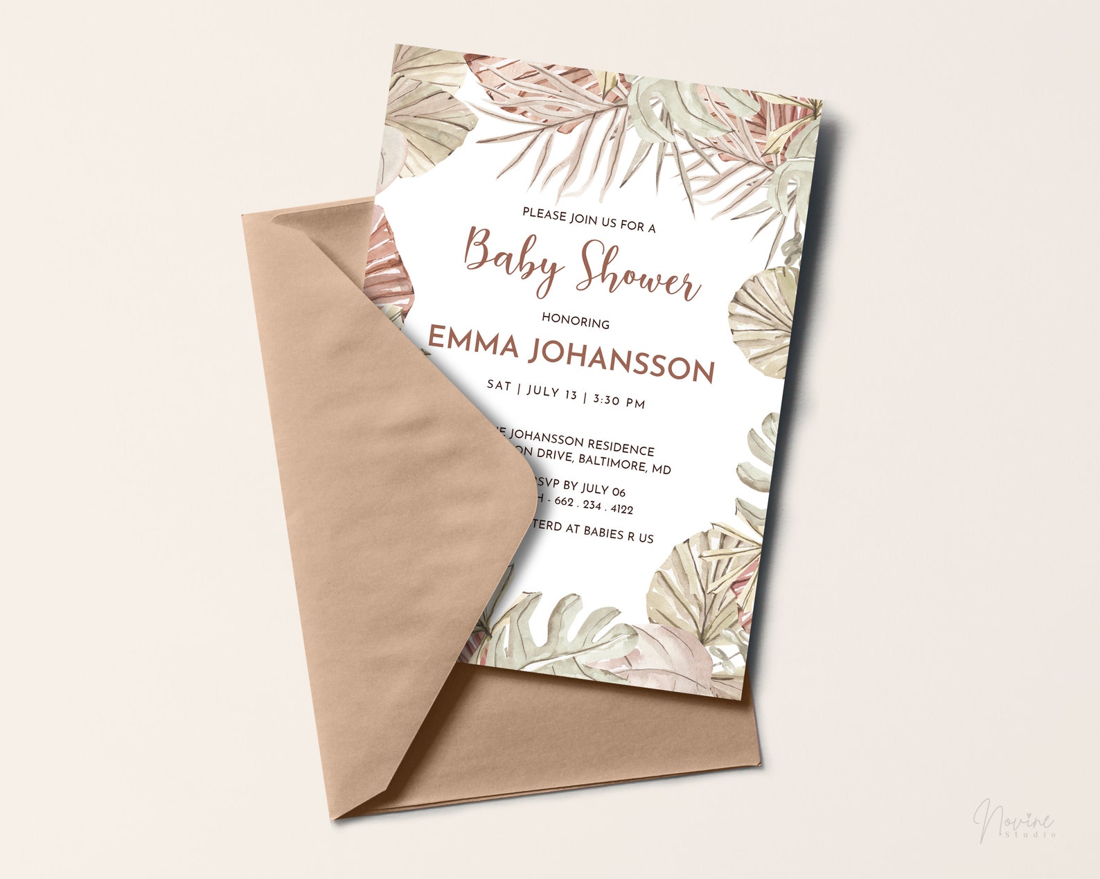 Neutral Baby Shower Invitation Template | Etsy