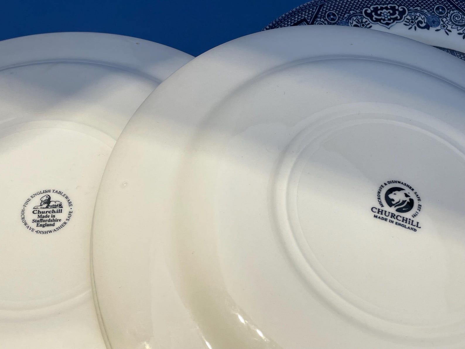 Churchill Staffordshire Fine English Tableware Willow Blue Plates - Etsy