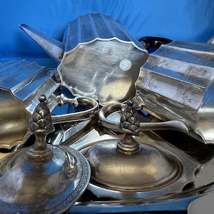 Godinger Silver Art Company Coffee Pot Sugar Jar Creamer and Platter ...