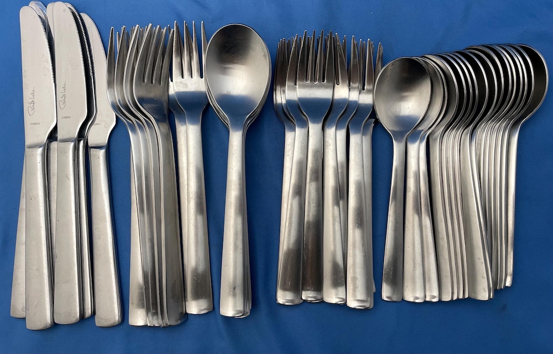 Helmick Welch Satin Stainless Heavy Duty 18/10 Flatware Set - Etsy