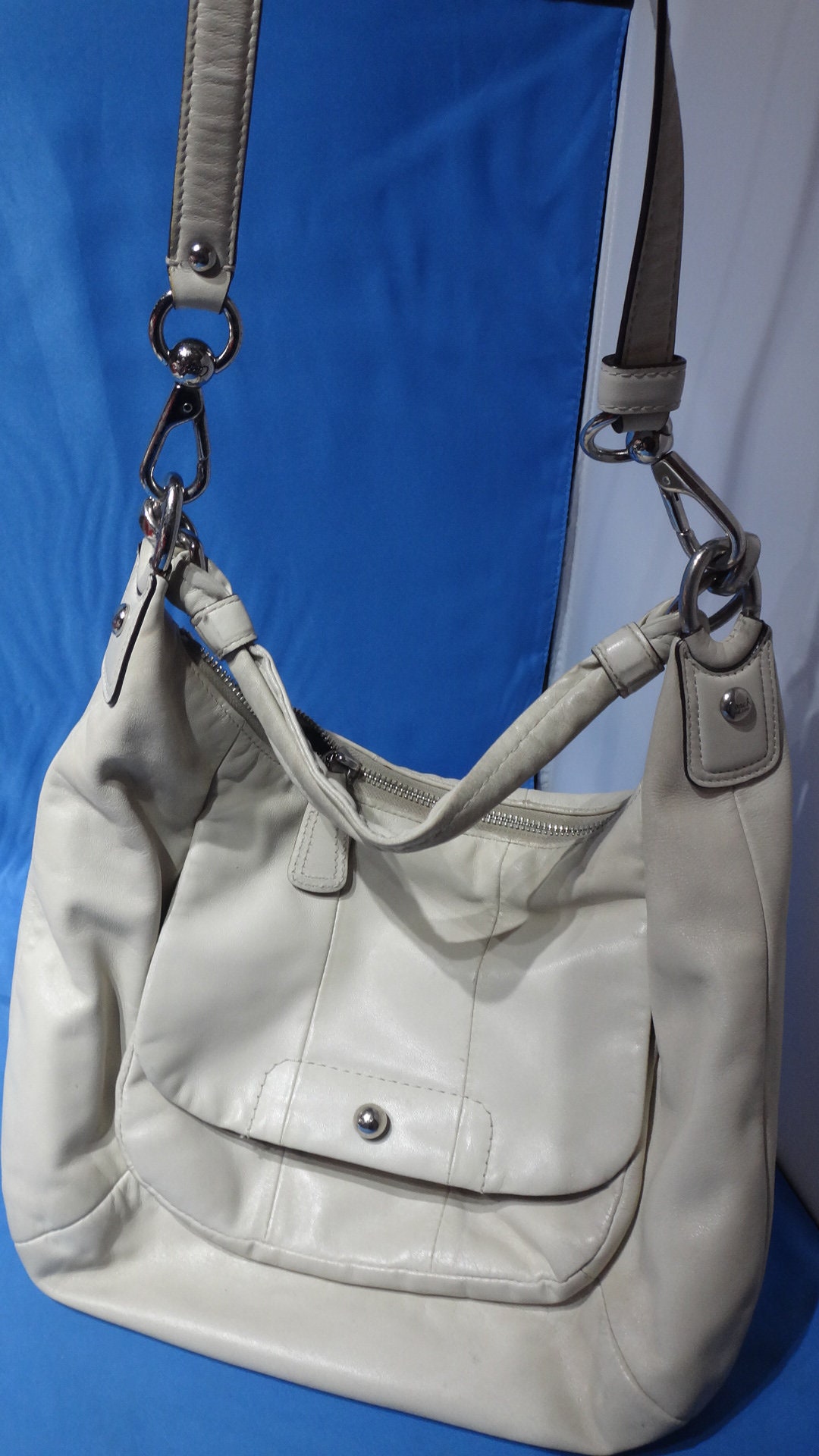 Coach Kristin Cream Color Leather Crossbody Handbag - Etsy