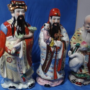 Vintage Porcelain Fu Lu Shou Figurines - Etsy