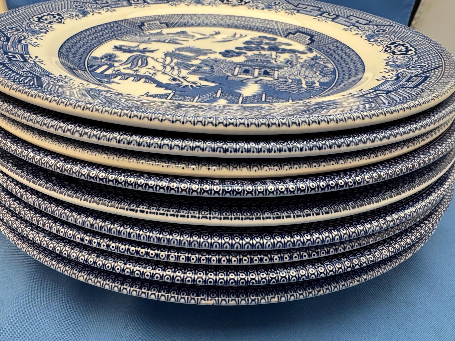 Churchill Staffordshire Fine English Tableware Willow Blue Plates - Etsy