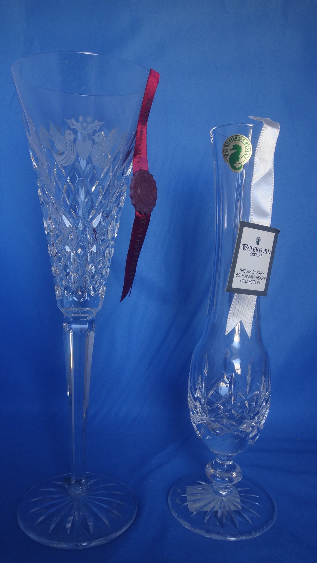 Vintage Waterford Crystal Flute and Vase. - Etsy