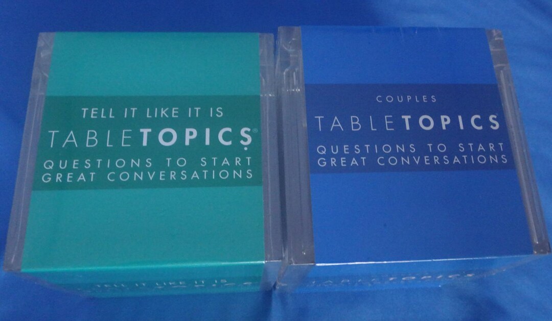 Table Topic Questions to Start a Great Conversation Set of 2 Plus ...