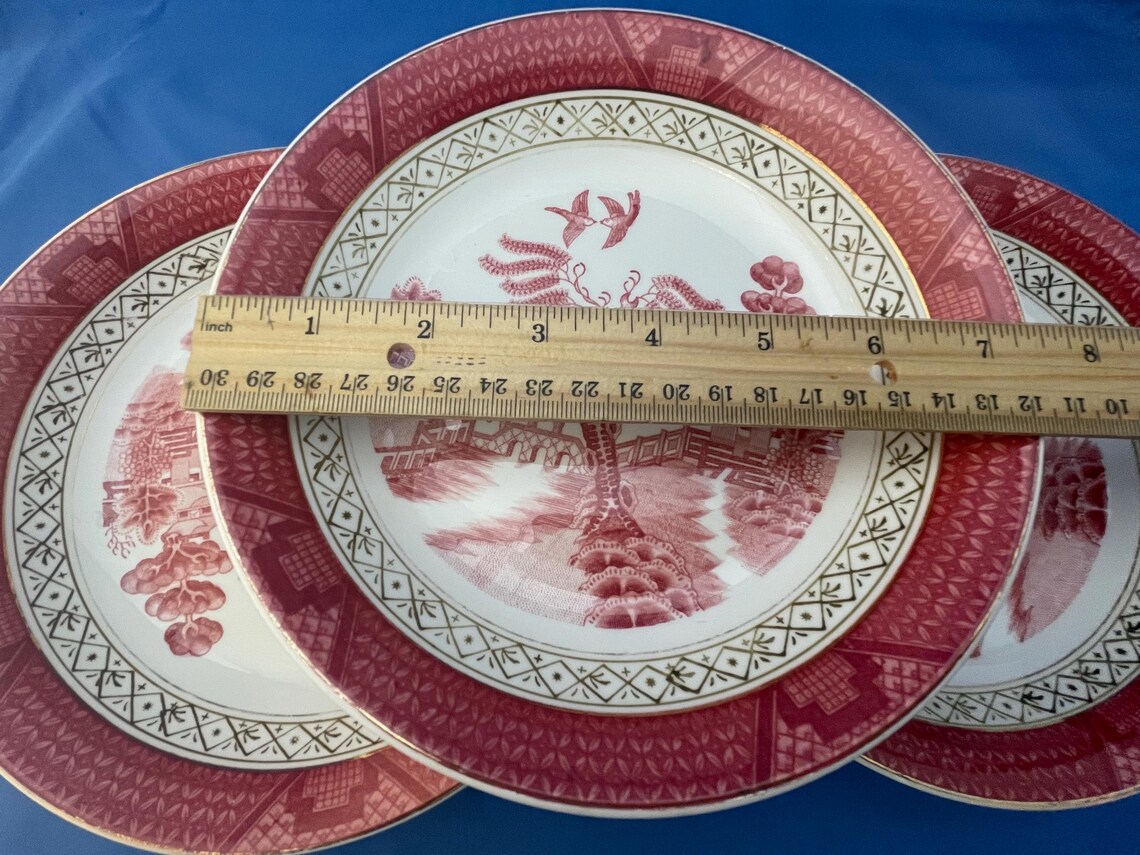 Nikko Ironstone Double Phoenix Red Willow Plates Japan - Etsy