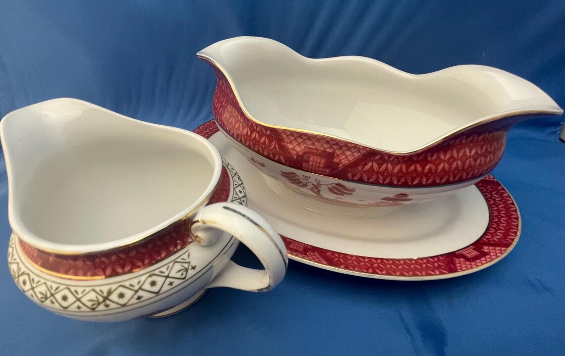 Nikko Ironstone Double Phoenix Red Willow Plates Japan - Etsy