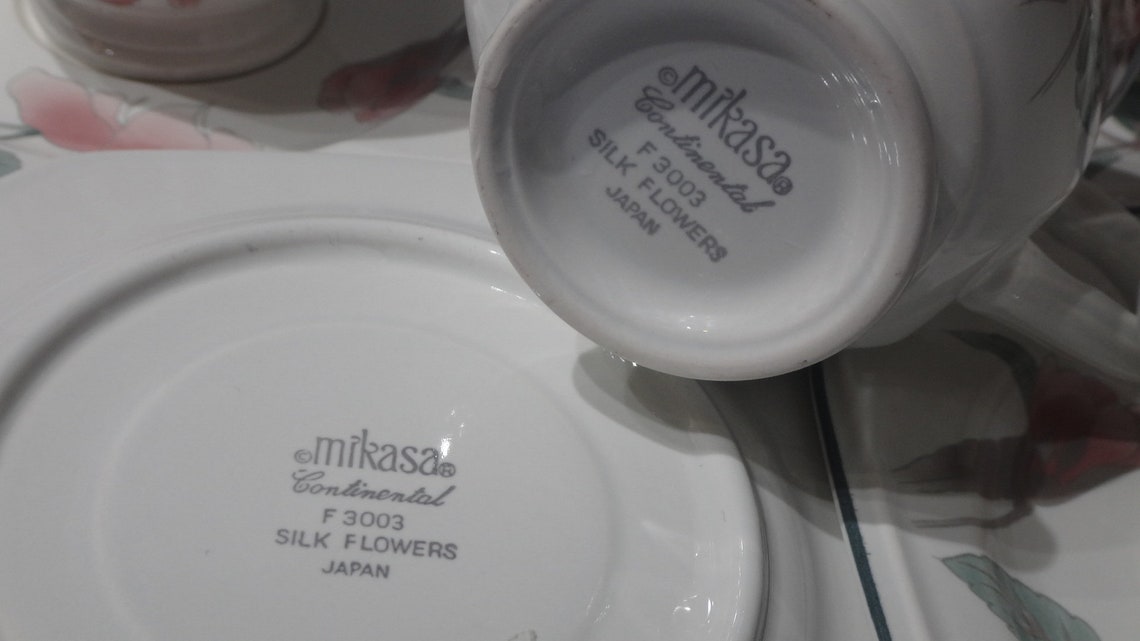 Mikasa Continental Silk Flower Plates and Cups Japan - Etsy