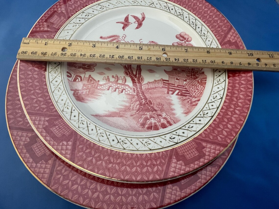 Nikko Ironstone Double Phoenix Red Willow Plates Japan - Etsy