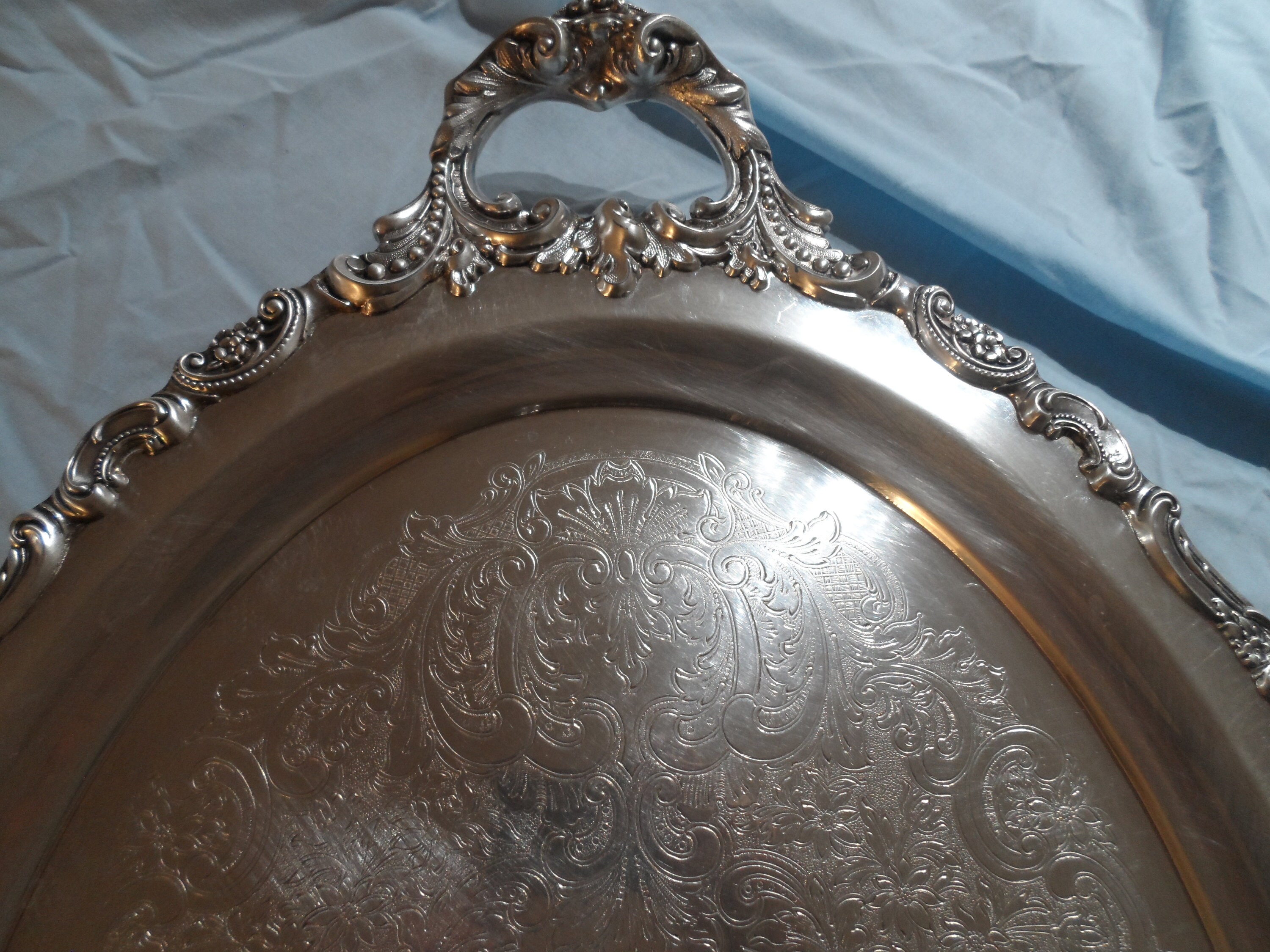 Baroque by Wallace 294F Extra Large Oval Serving Tray Pair of 2 - Etsy