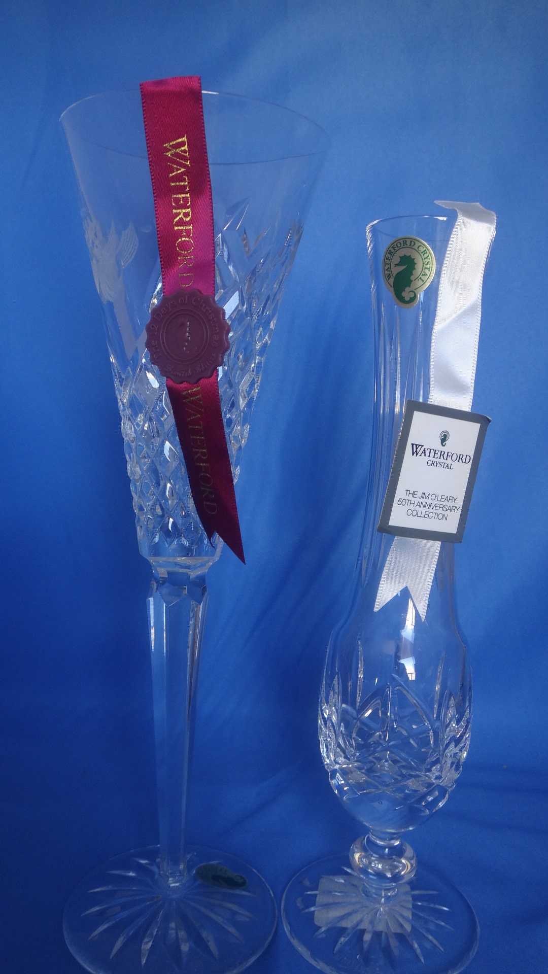 Vintage Waterford Crystal Flute and Vase. - Etsy