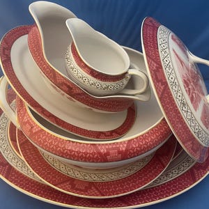 Nikko Ironstone Double Phoenix Red Willow Plates Japan - Etsy