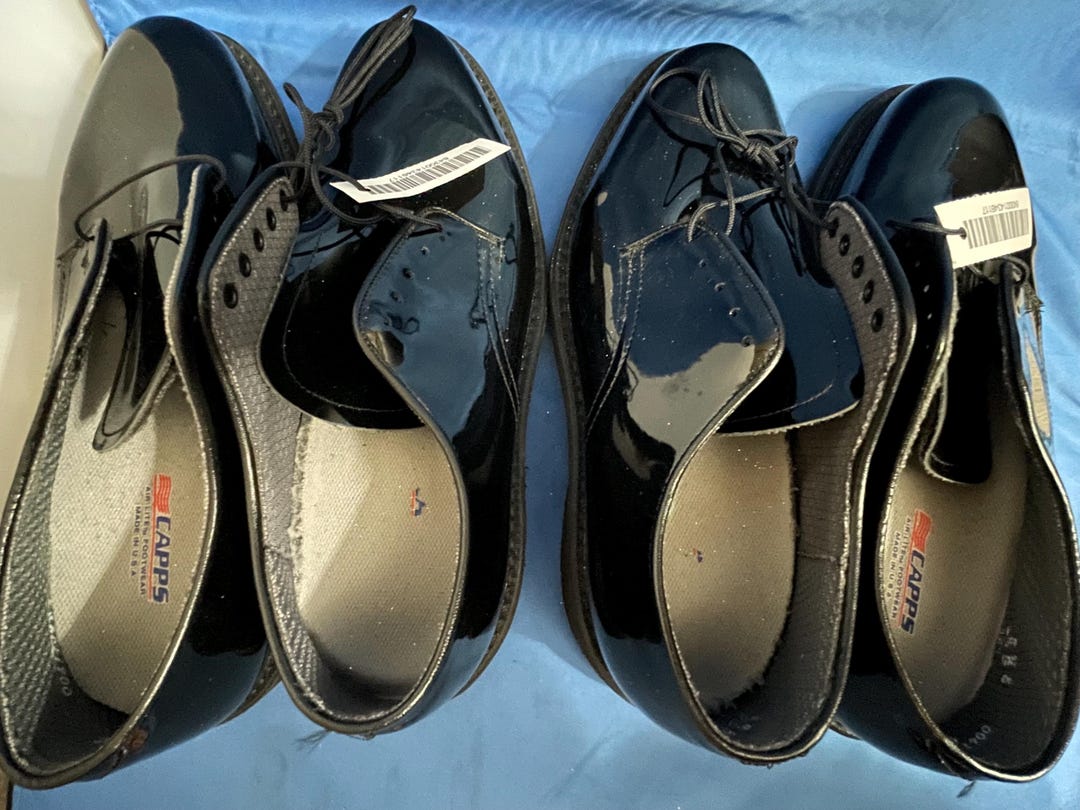 Capps Men High Gloss Uniform Oxford Shoes Size 8 1/2 - Etsy