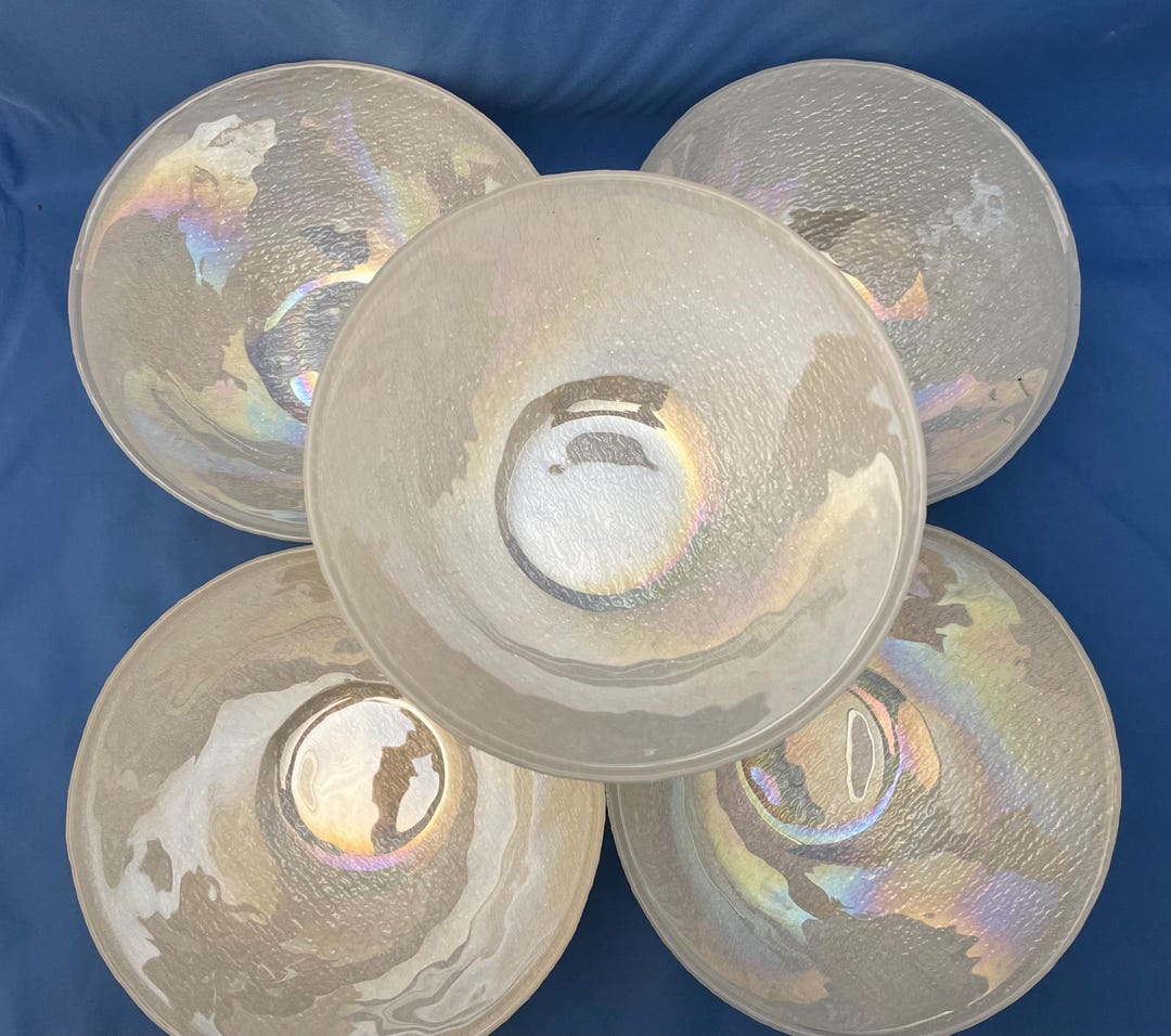 Set of 5 Beautiful White Pearl Shell Glass Bowls - Etsy