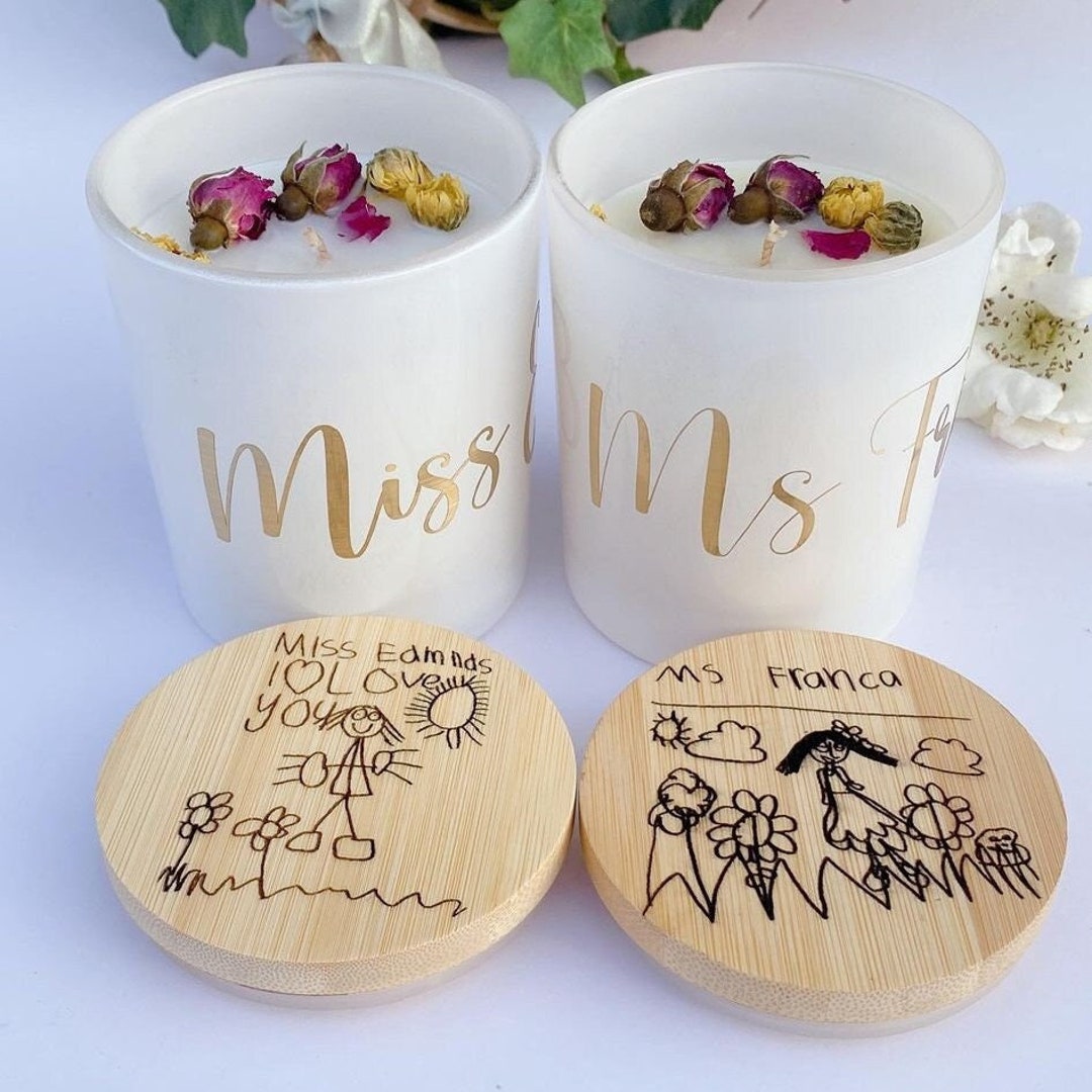 Personalized Candle With Kids Artwork, Keepsake Kids Drawing ...