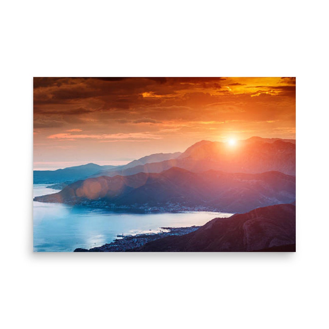 Mountain Sunset Wall Decor Poster - Etsy