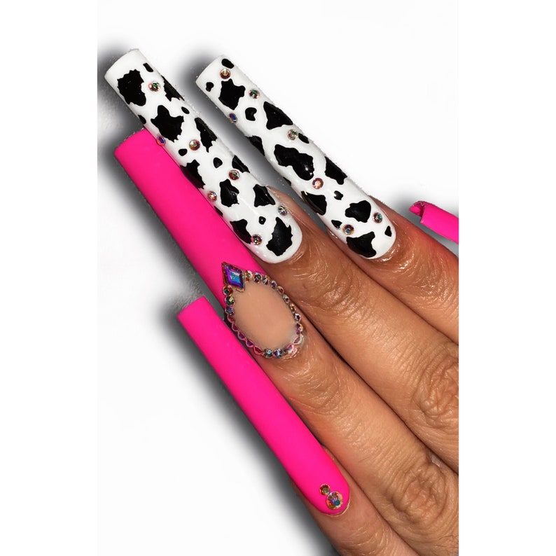 Matte Pink Cow Print Set - Etsy